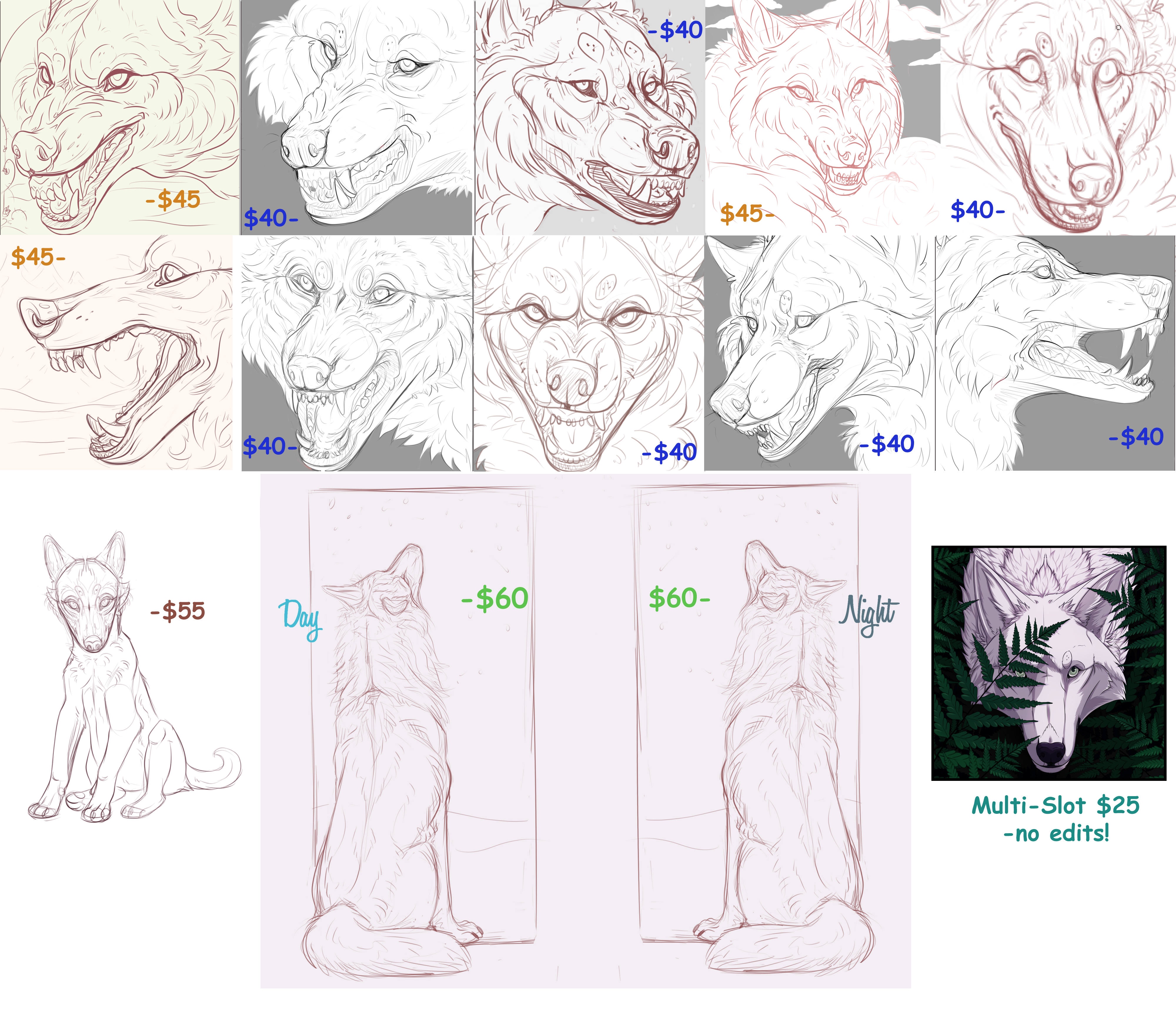 Wolf Head Drawing Reference